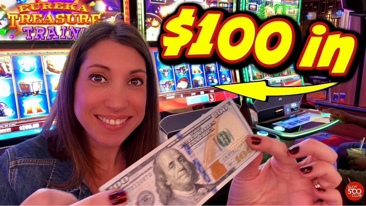 Gambling $100 into Eureka Treasure Train lock it link slot machine ...