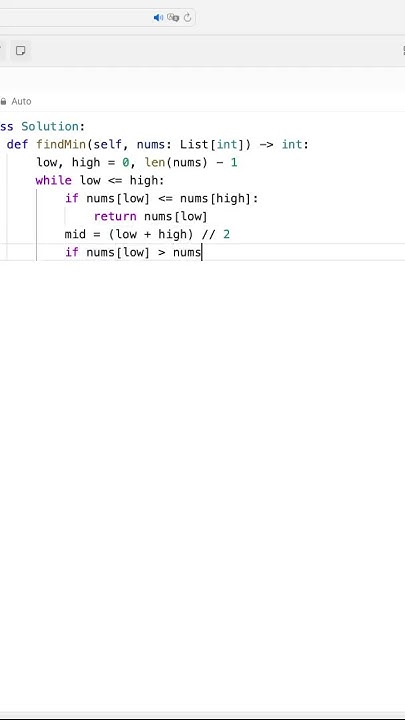 Leetcode 153 Find Minimum In Rotated Sorted Array Coding Python 
