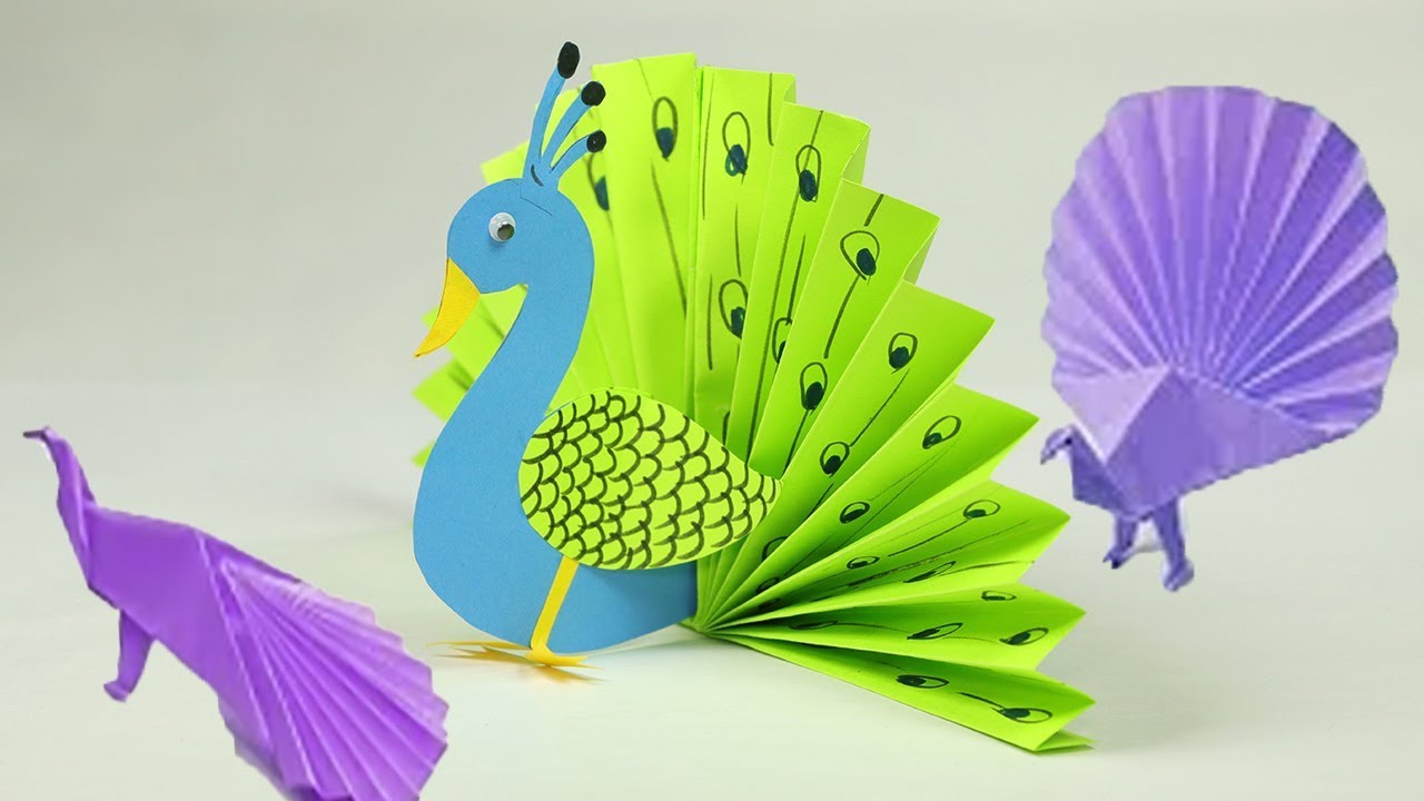 kagoj er moiur | paper Peacock | How to make a paper Peacock?| paper ...