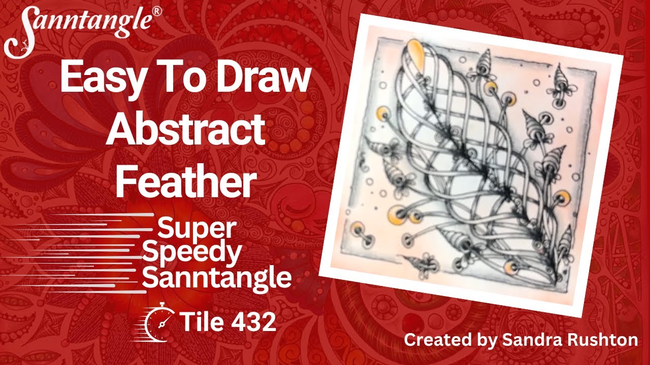 Easy To Draw Abstract Feather - Super Speedy Sanntangle Tile 432 - YouTube