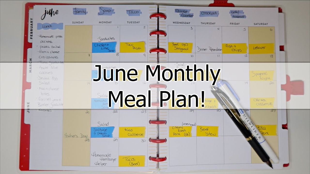 22 Meal Ideas for One Month! | June Meal Plan With Me | (2020) | Happy ...