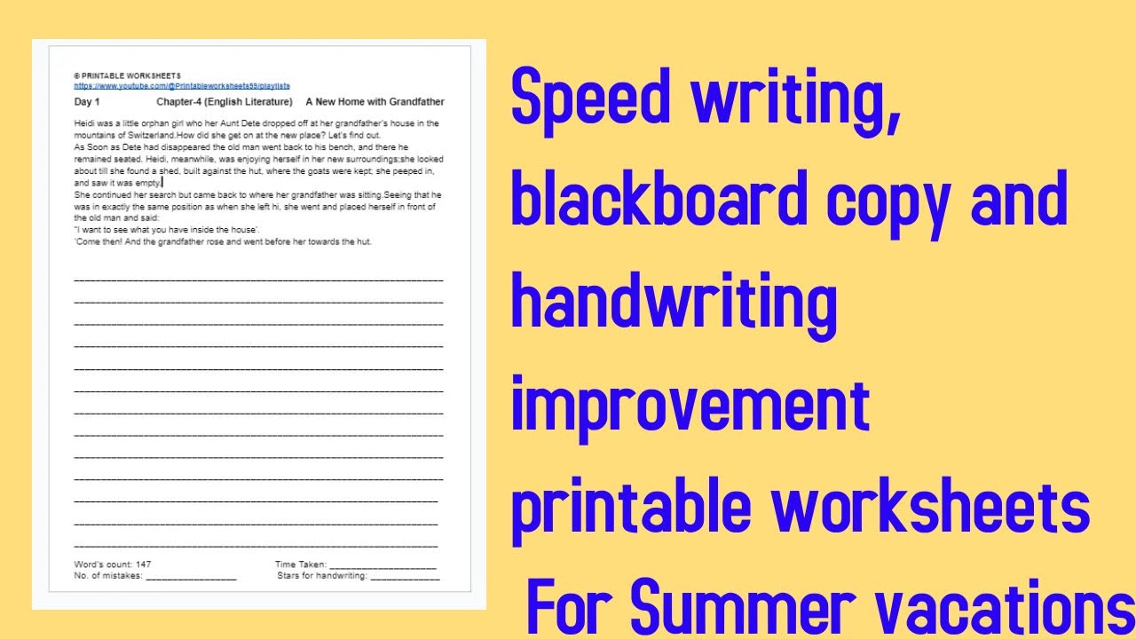 Speed Writing, Black Board copying and Handwriting improvement ...