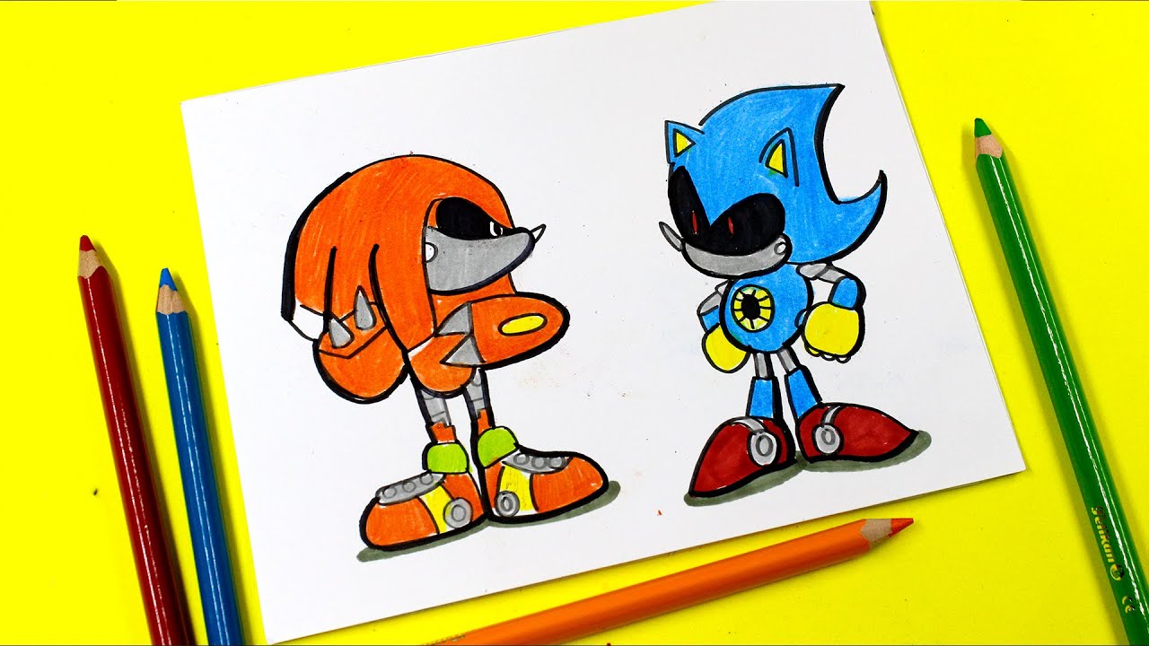 ⭐Coloring and Drawing SONIC Metal vs SHADOW Metal ⭐ How to Draw Sonic ...
