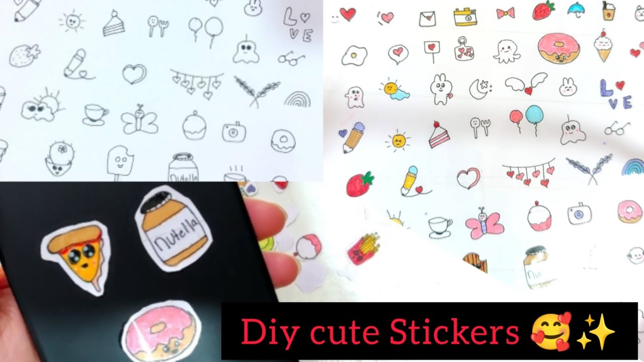 How to Make Stickers | DIY Cute Stickers 😍💜 | Handmade Stickers ...