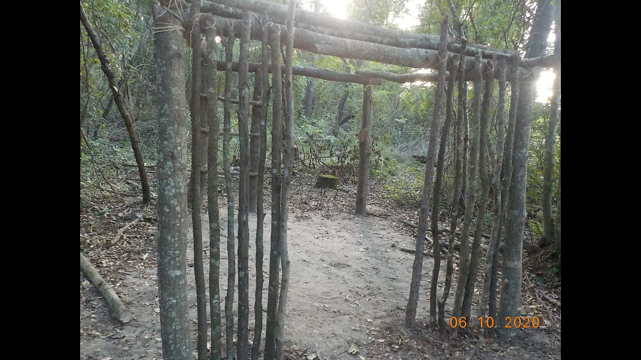 Build primitive cabin (Part 1) How to build log cabin| - YouTube