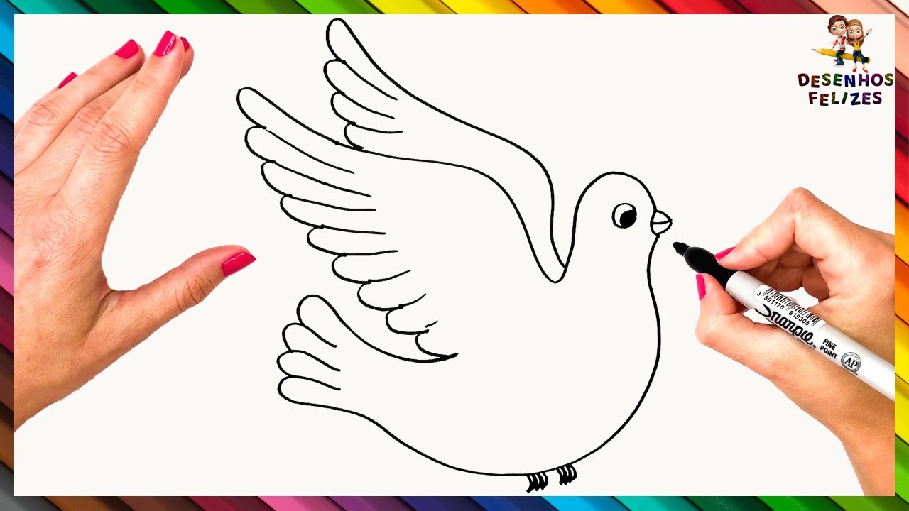 Como Desenhar Uma Pomba Passo A Passo 🕊️ Desenhar Pomba Facilmente ...