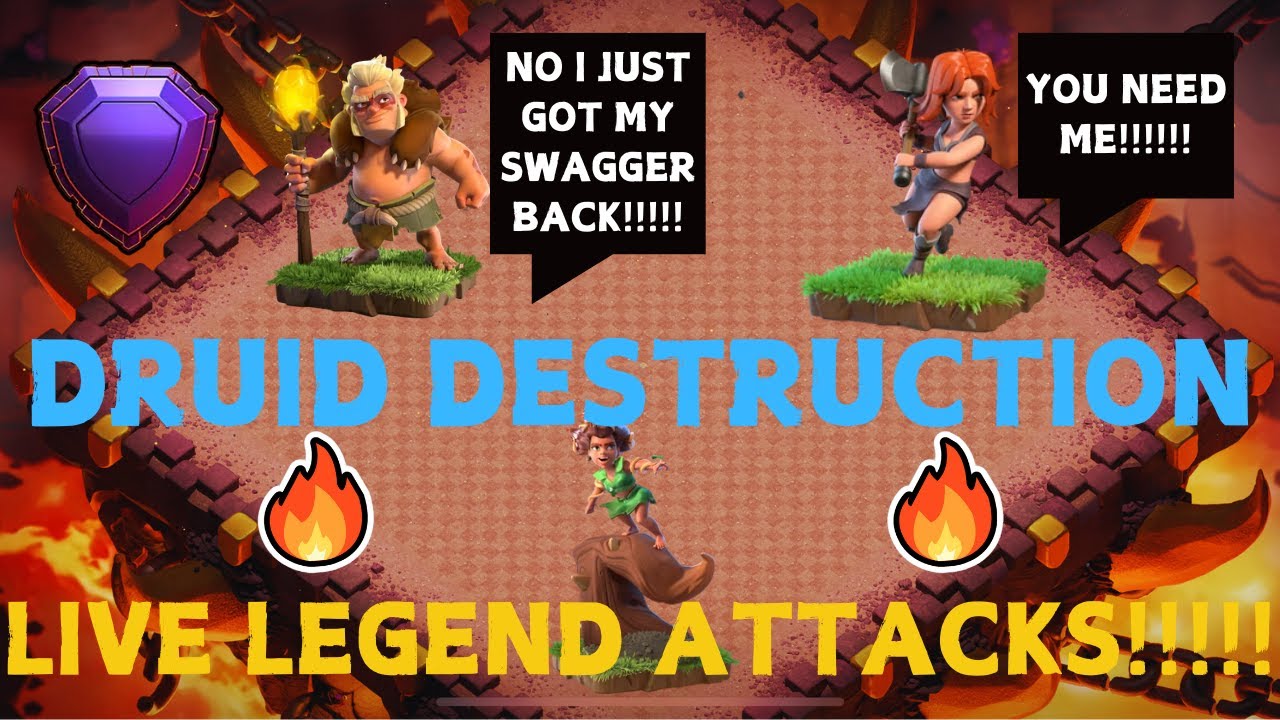 BEST TH 16 Attack Strategy with DRUID | Live Legend League Attacks ...