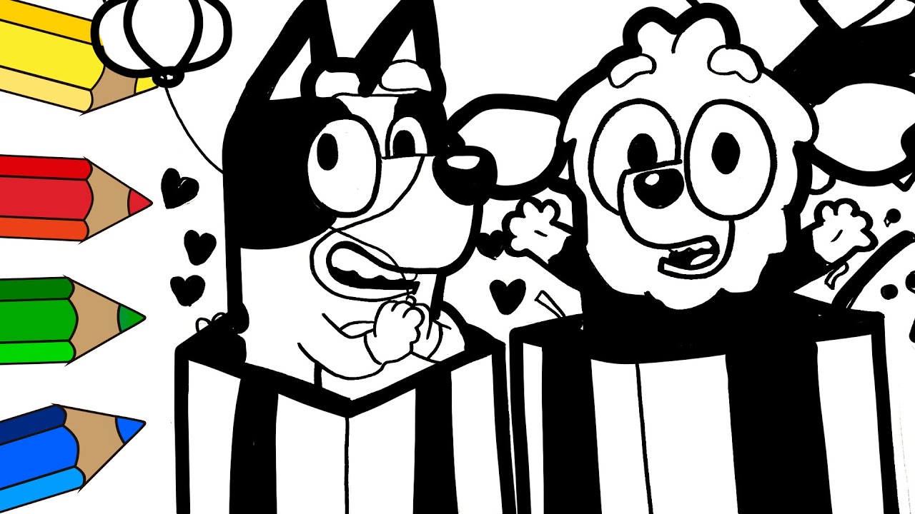 Drawing Bluey's Birthday Party Surprise and Bingo and Missy🥳How to Draw ...