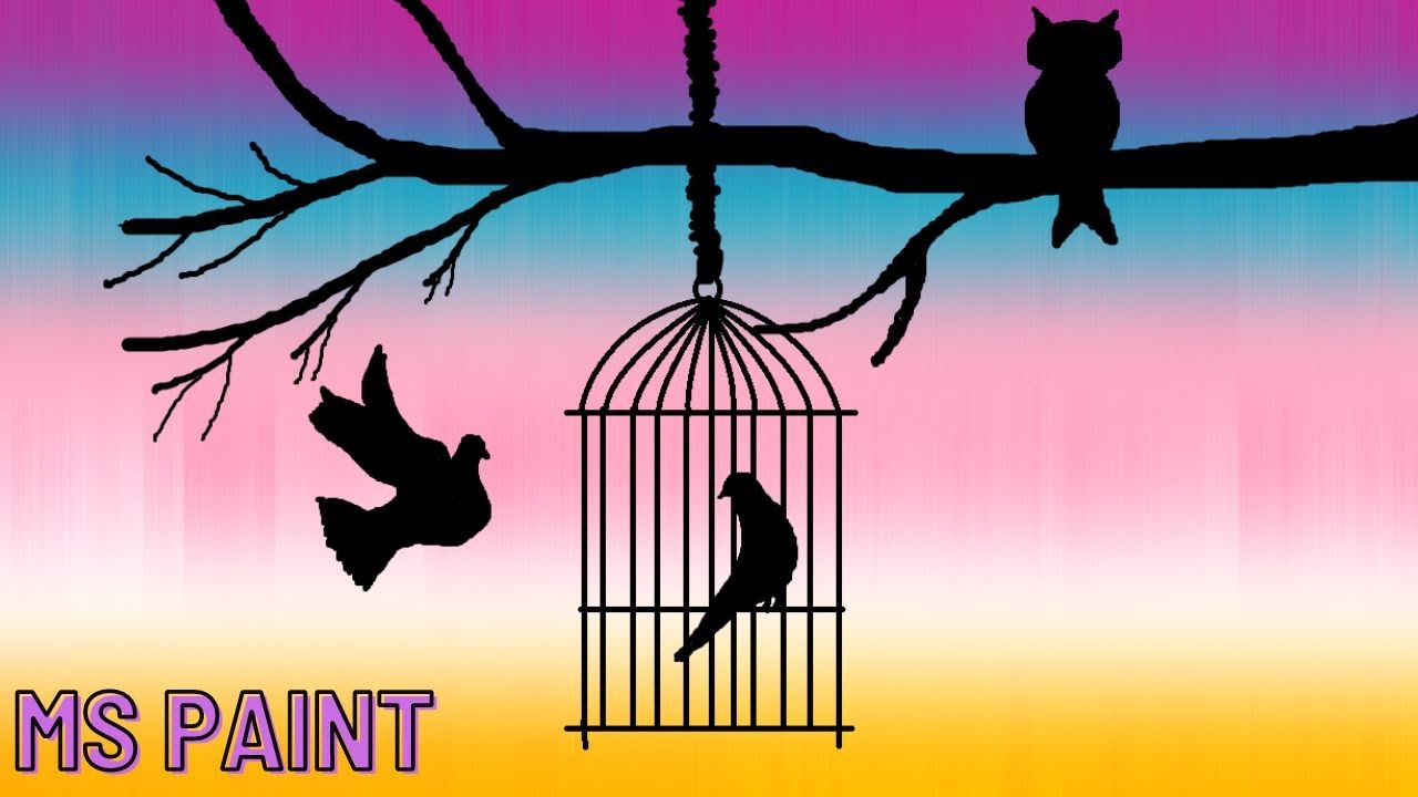 How to draw Simple Scenery || Draw in Ms Paint || Drawing in paint in ...