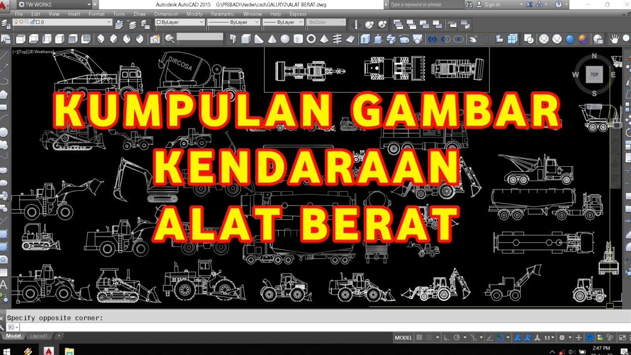 Gambar alat berat Autocad format dwg - YouTube