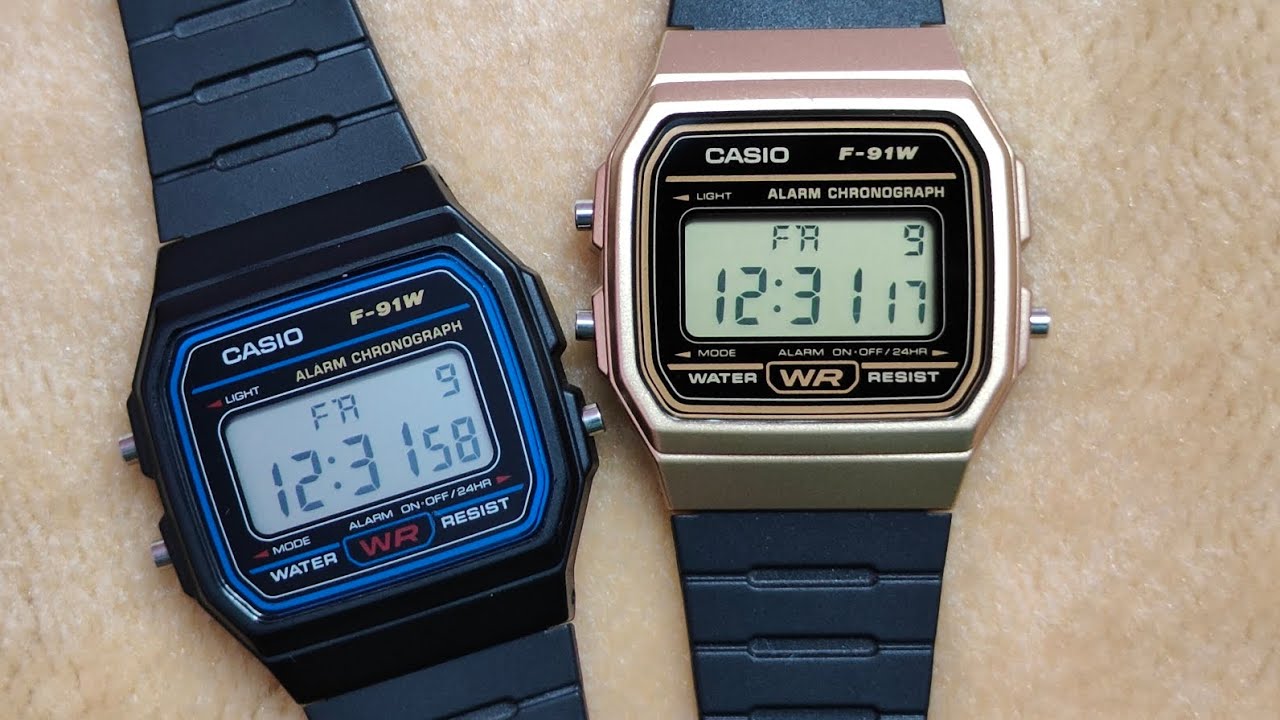 Casio F91W Classic vs Gold | Casio Watches - YouTube
