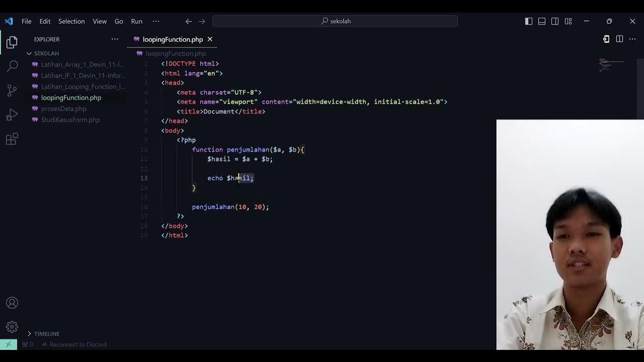 Pembelajaran Mengenai Konsep Dasar Pemrograman Looping dan Function pada Bahasa Pemrograman PHP ...