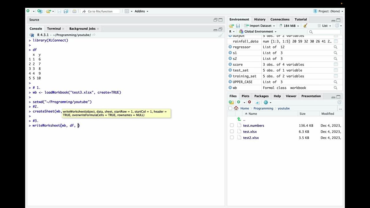 XLConnect: read / write excel file in R - YouTube