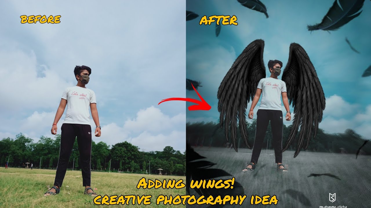 how to add wings in a photo// creative photography idea// mobile ...