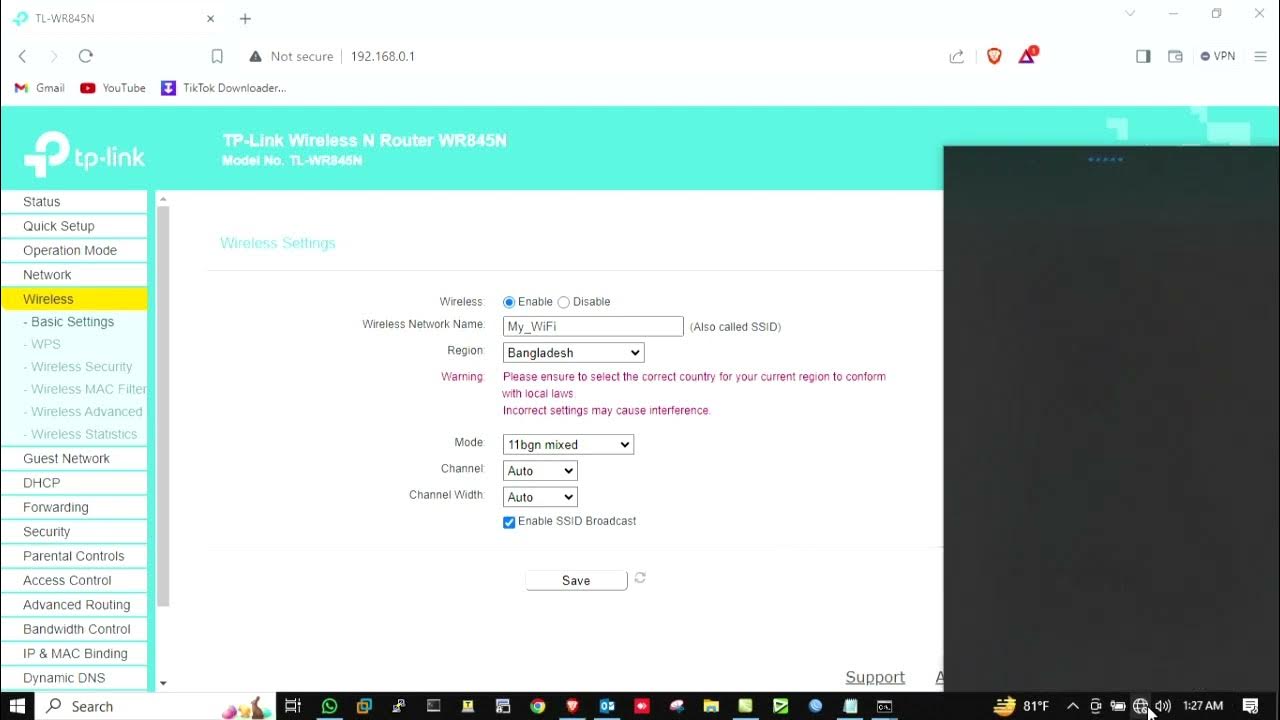 TP-Link TL-WR845N WiFi Router Configure with static IP address || Bangla Tutorial - YouTube