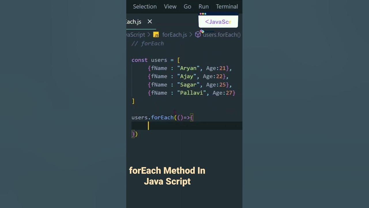 Foreach Method In Java Script Javascript Java Shorts Codewithmk Viral Youtube