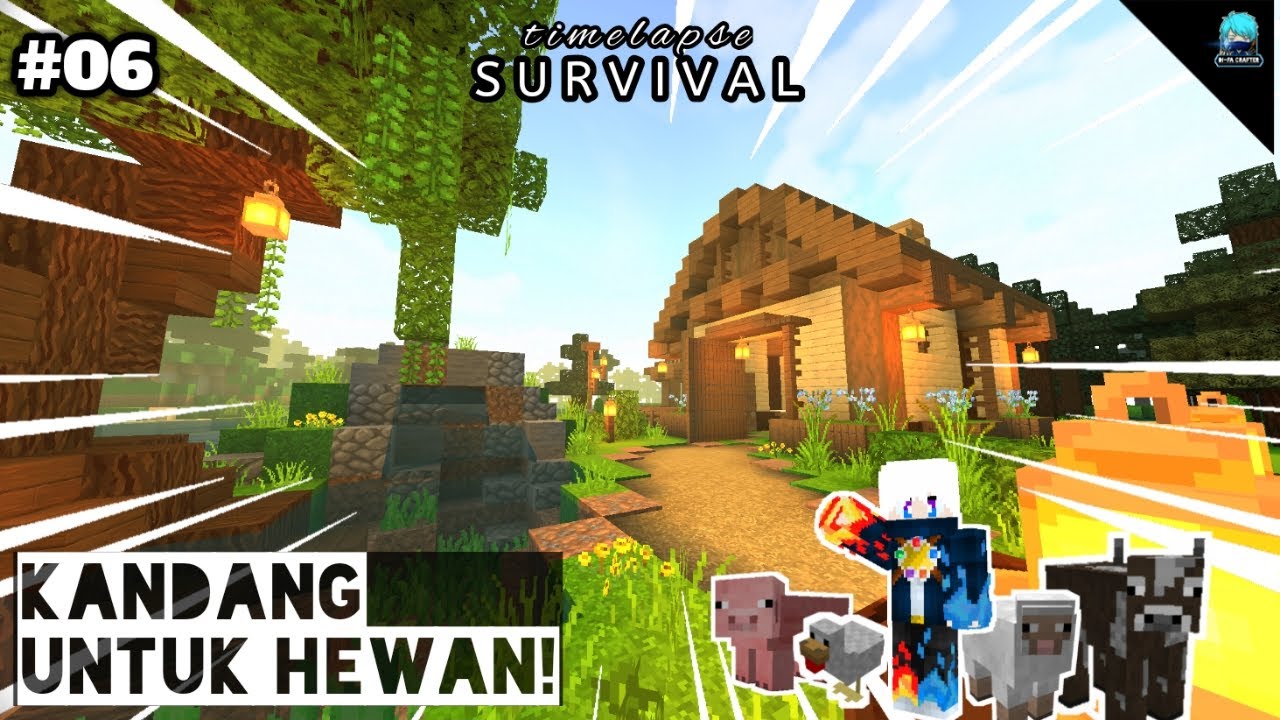 Kandang Hewan! | Minecraft Timelapse Survival Episode 06 | DC - YouTube