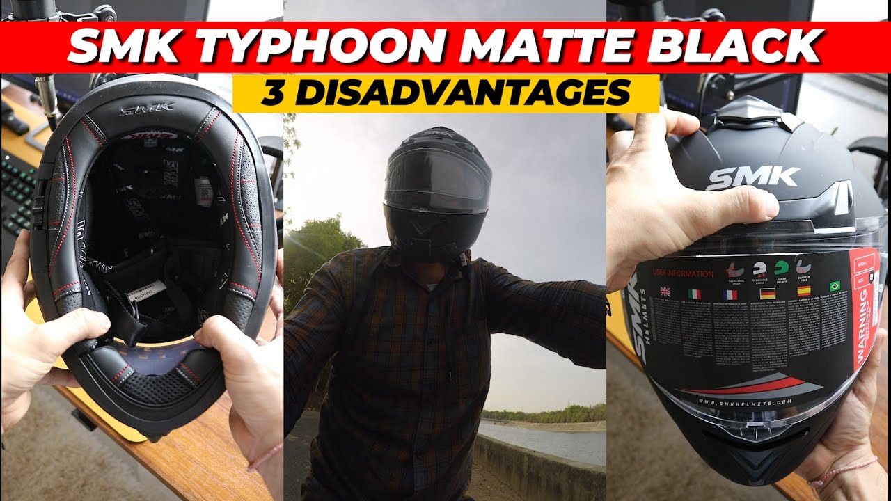3 Advantages and 3 Disadvantages I SMK Typhoon Helmet Matte Black - YouTube