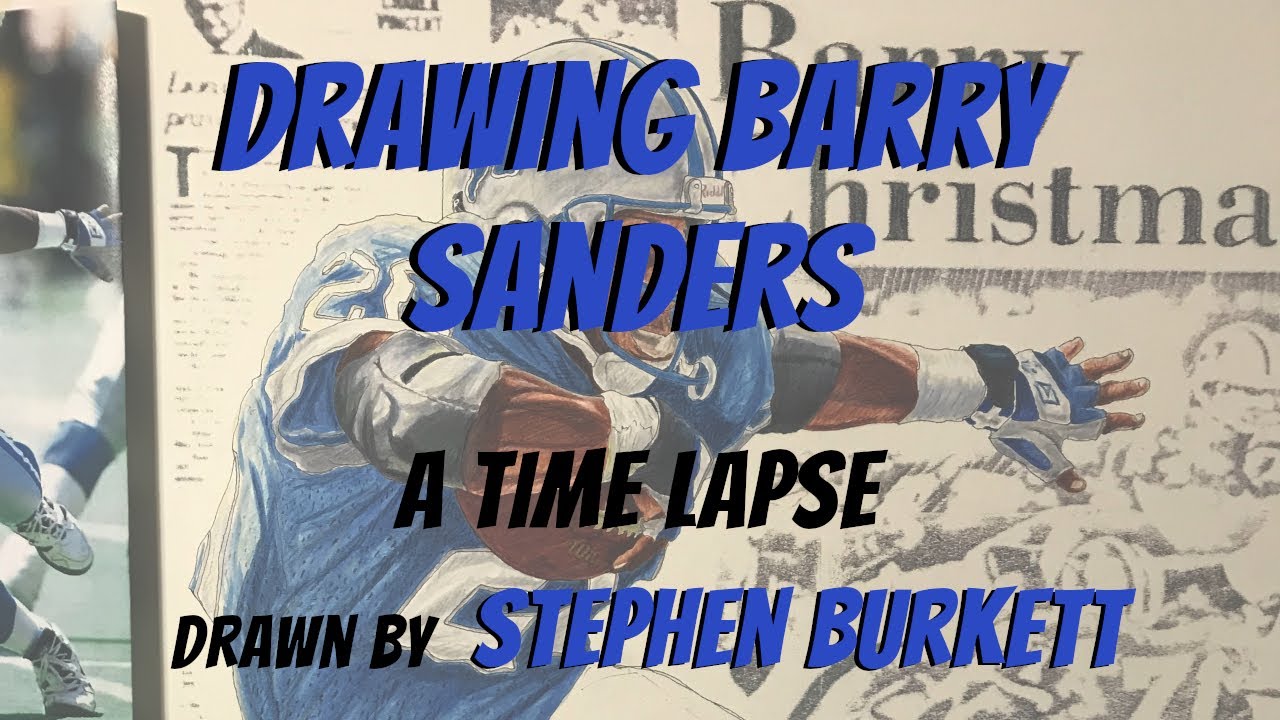 Drawing Barry Sanders - Artwork Time Lapse - YouTube