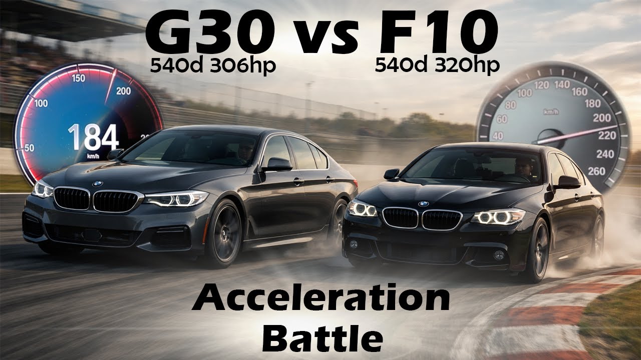 Bmw 5 Series Acceleration battle | G30 540d vs F10 540d | 306hp vs ...