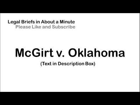 McGirt v. Oklahoma - Case Briefs in About a Minute - YouTube