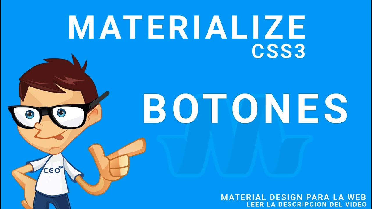 10 - MaterializeCss: Botones (Material design para la web) - YouTube