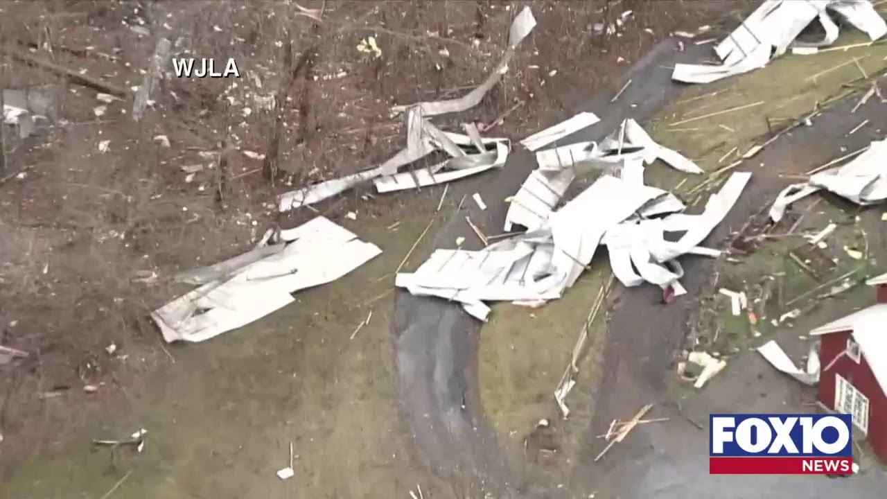 Aerial views of storm damage in Raleigh, N.C. - YouTube