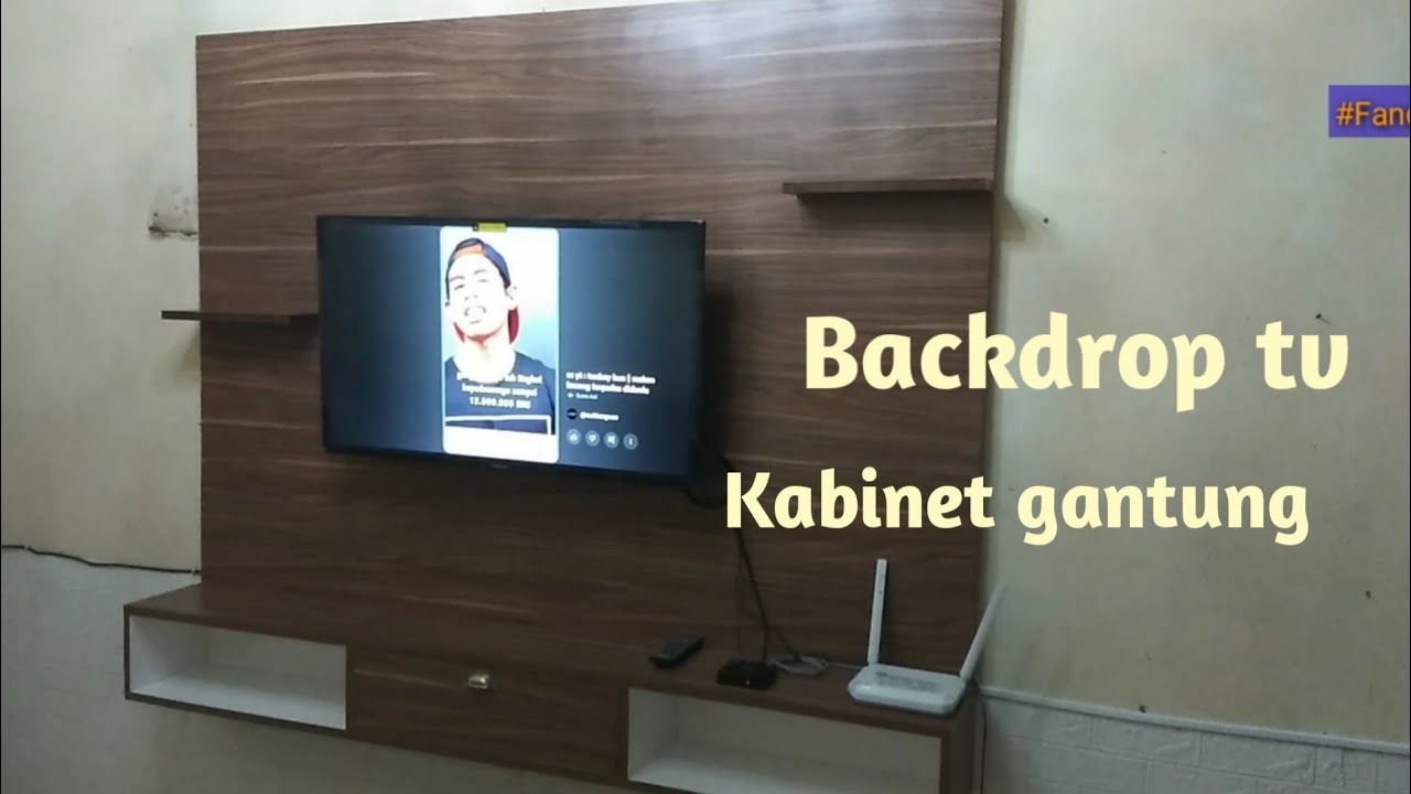 Cara membuat backdrop tv gantung dari multiplek dan hpl - YouTube