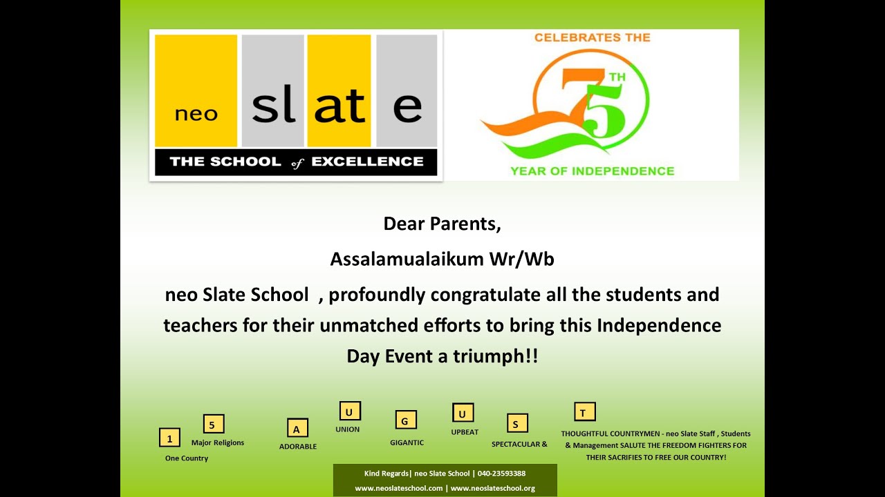 #TEASER#neo Slate School#75 Years of Independence Day 2022 - YouTube