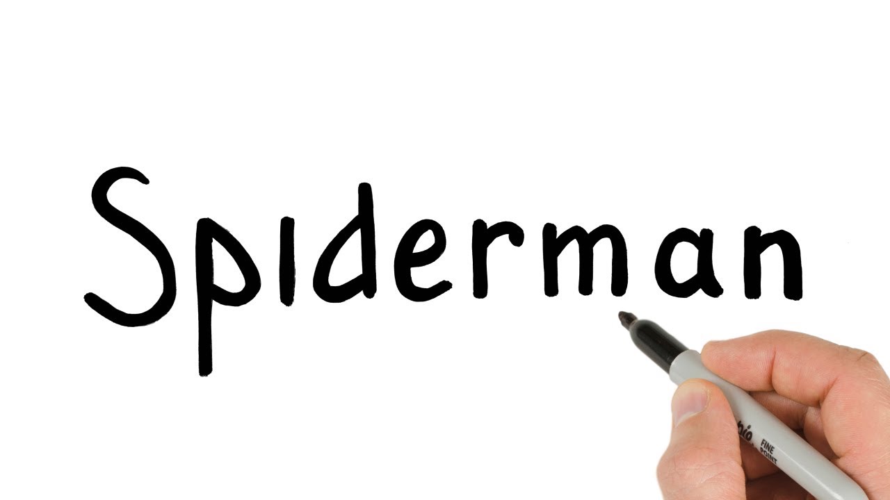 How to turn word Spiderman into cartoon drawing SUPER EASY - YouTube