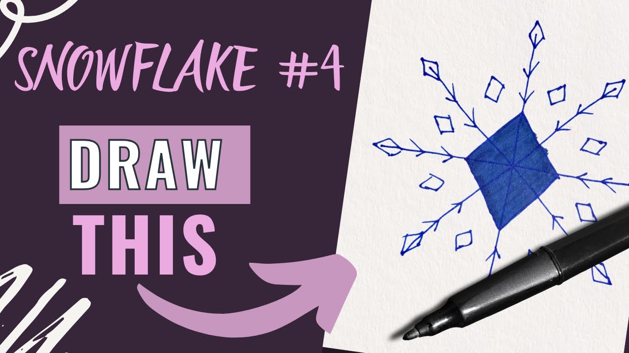 Simple Snowflake Doodle Tutorial | Snowflake #4 - YouTube