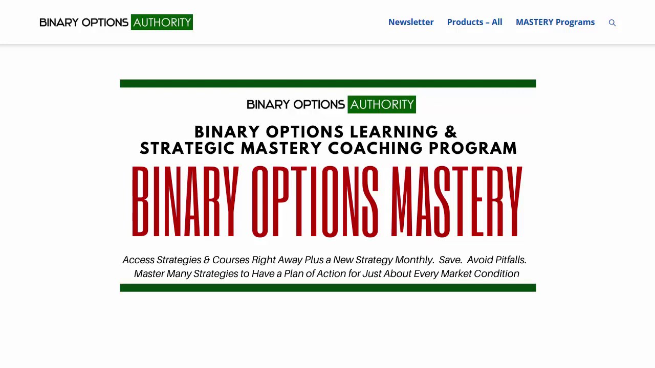 Binary Options MASTERY Coaching Program Review and Overview - YouTube