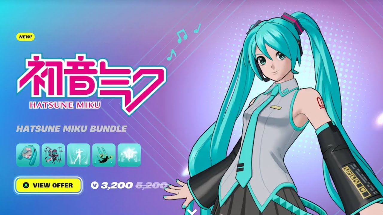 NEW HATSUNE MIKU BUNDLE - Fortnite Item Shop - YouTube