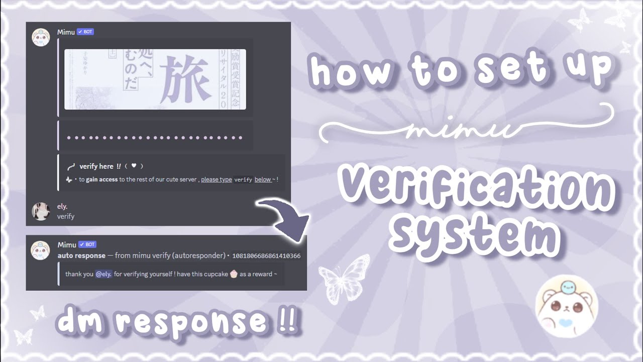 mimu verification discord tutorial | QUICK + EASY | UPDATED slash commands 、ely. °｡˚☁ - YouTube