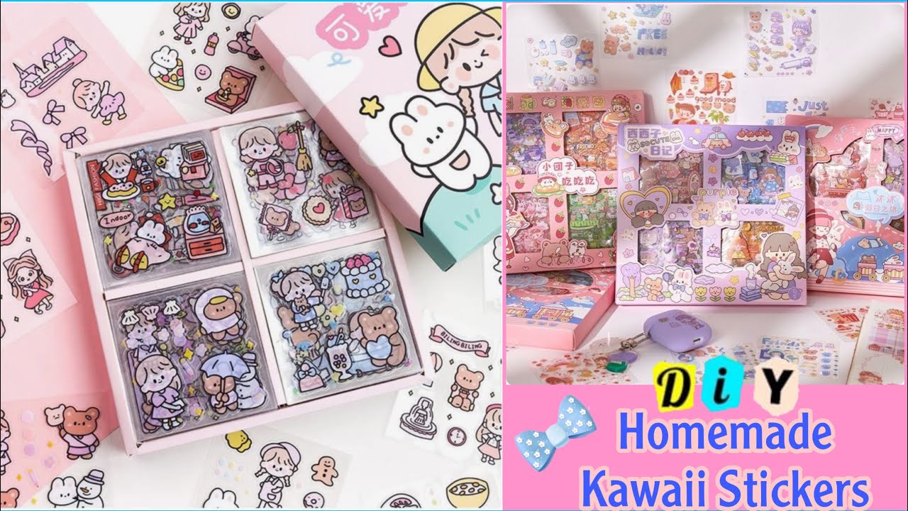 Handmade Kawaii Stickers | How To Make Kawaii Stickers at Home 🏡 | Cute ...
