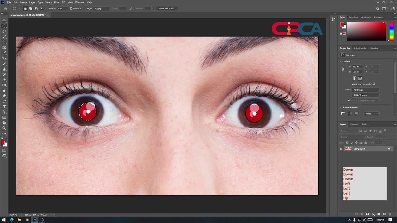 How do you fix red eye manually in Photoshop? Red Eye Remove Technique ...