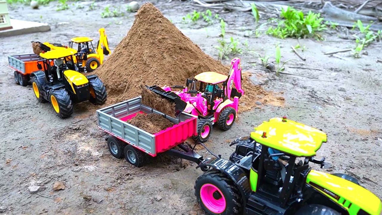 JCB BACKHOE FULLY LOADING SAND IN JCB TRACTOR | JCB 4CX RC & TRACTOR ...