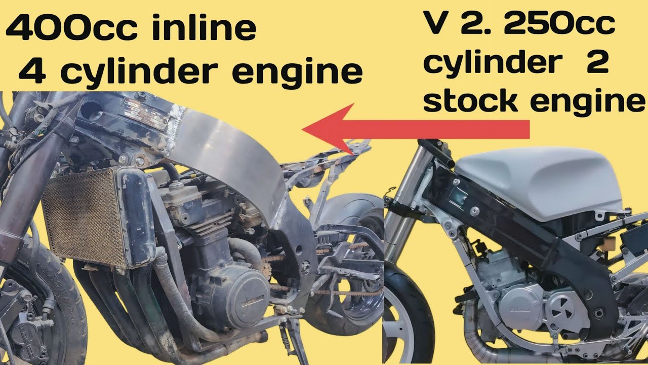 250cc 2 stock bike ka engine Nikal kr 400cc inline 4 cylinder engine ...
