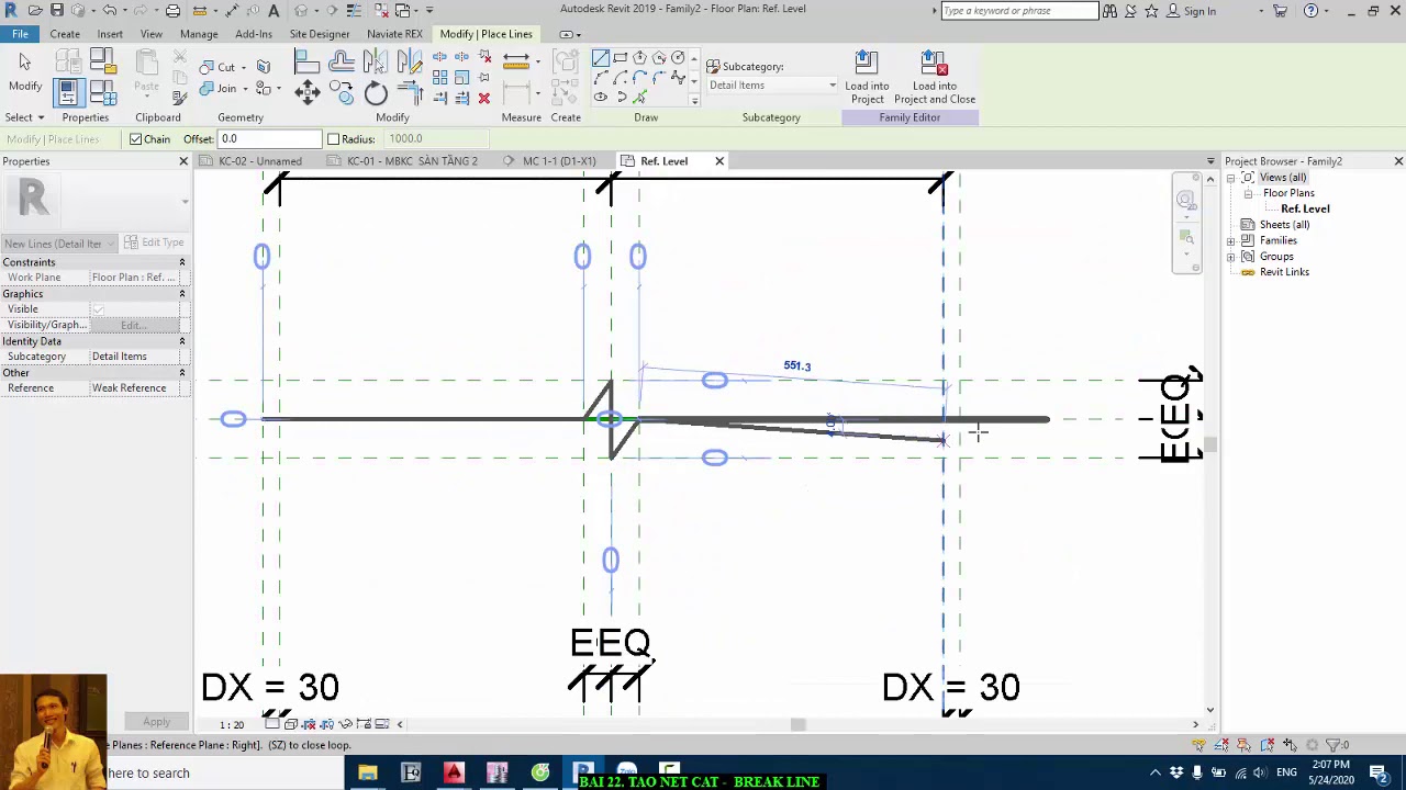 [REVIT] Bài 22. Tạo nét cắt - Break Line - YouTube