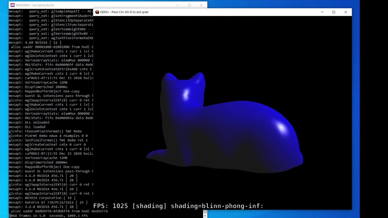 QEMU running glmark2 from Windows guest on Windows 10 host - YouTube