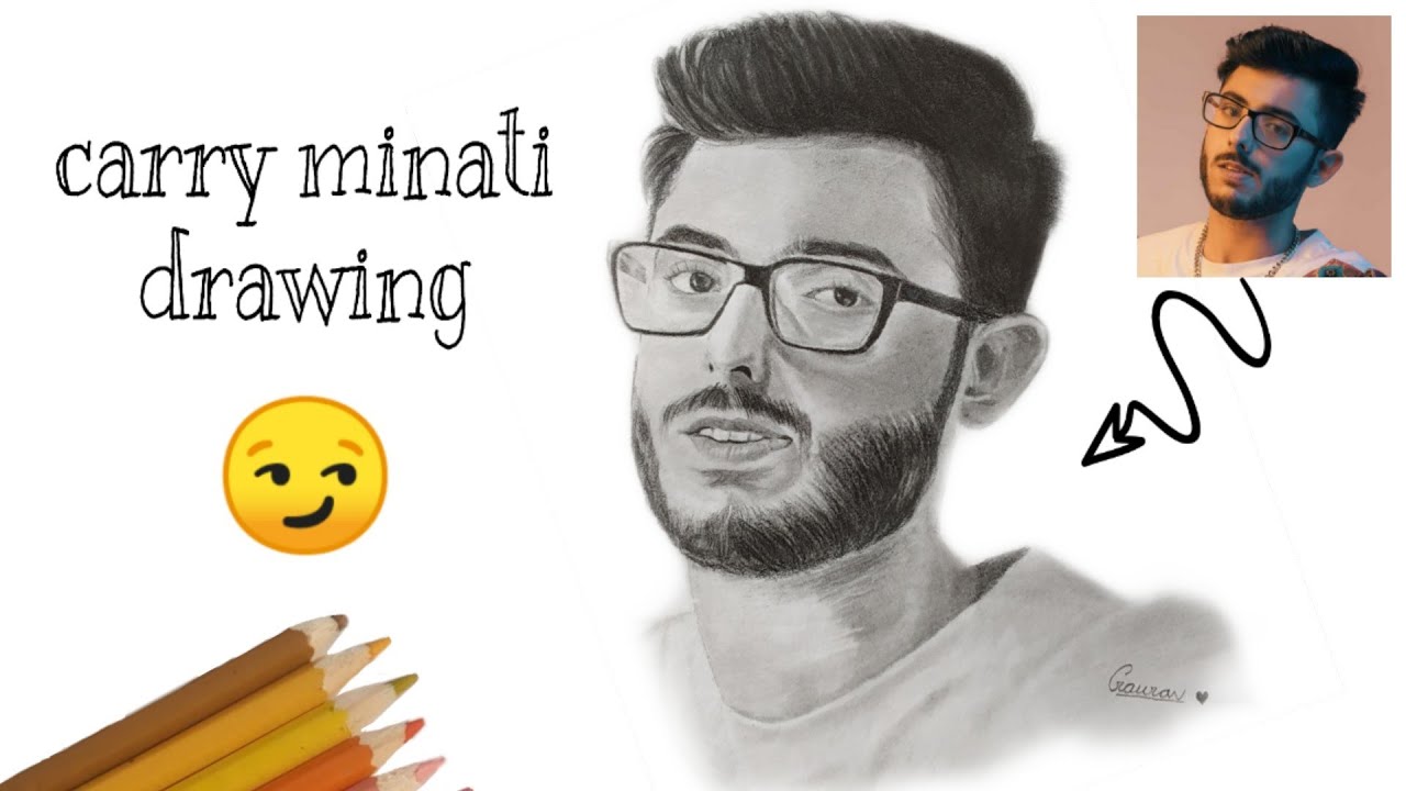 Carry minati timelapse drawing 😜 - YouTube