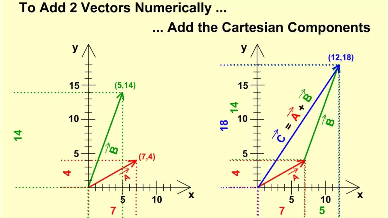 جمع متجهين عدديا add two vector numerically - YouTube
