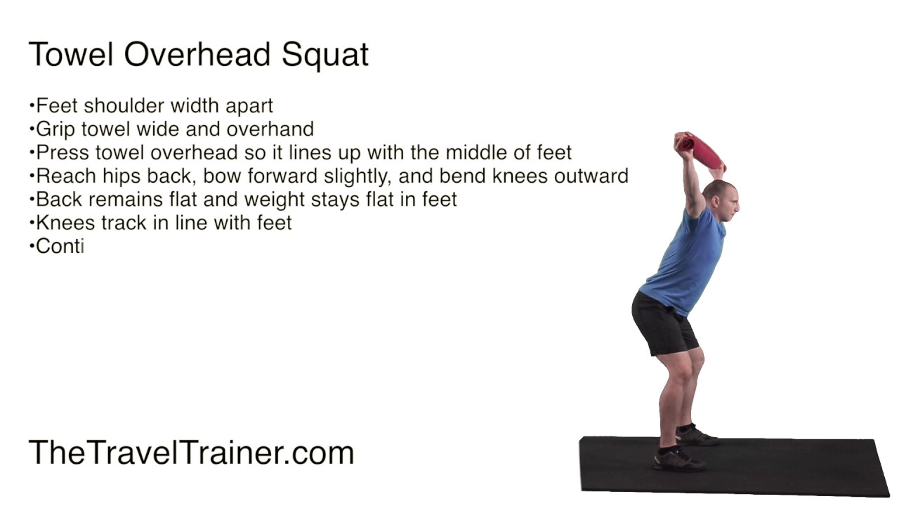 Towel Overhead Squats - YouTube