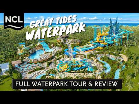 Norwegian Cruise Line’s NEW Waterpark! Great Tides Waterpark Tour & Full Review | Great Stirrup Cay