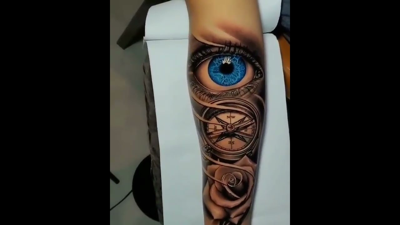 Compass And Clock Tattoos