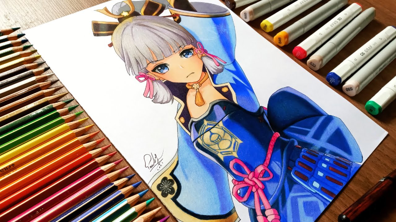 Drawing Kamisato Ayaka - Genshin Impact - YouTube