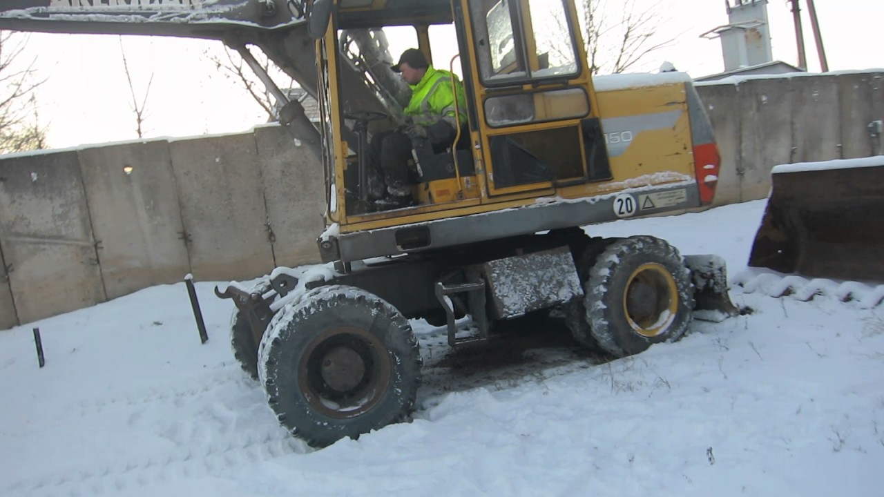 Volvo Akerman EW150 working first excavator - YouTube