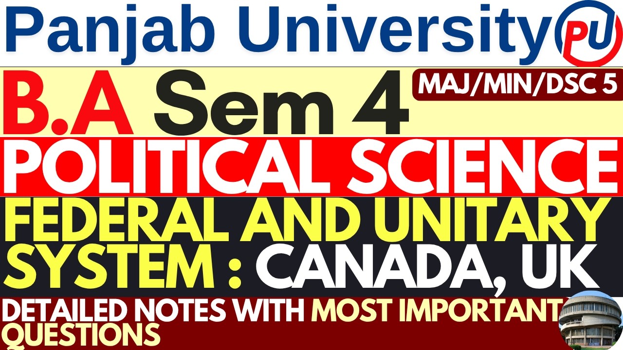 Federal and Unitary System | Canada and UK | BA Sem 4 Political Science ...