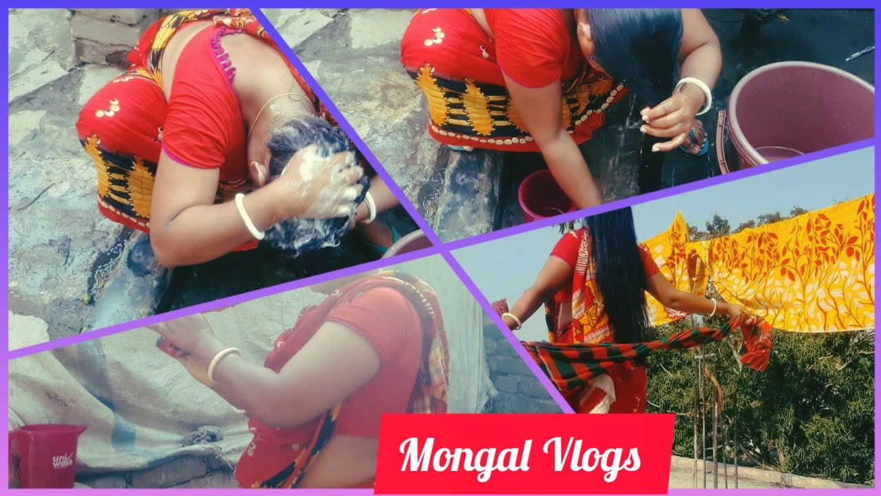 aunty washing vlog|vlog aunty washing| hairstyles | desi hair wash vlog ...