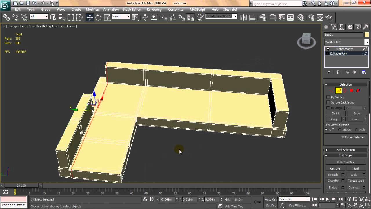 Sofa In 3ds Max 2010 poly Modelling YouTube Sofa In 3ds Max 2010 poly Modelling YouTube